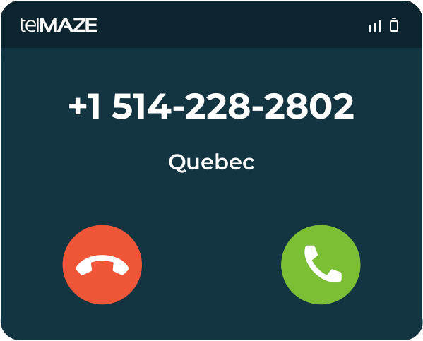 Who is 5142282802 / (514) 228-2802 from Quebec - telMAZE