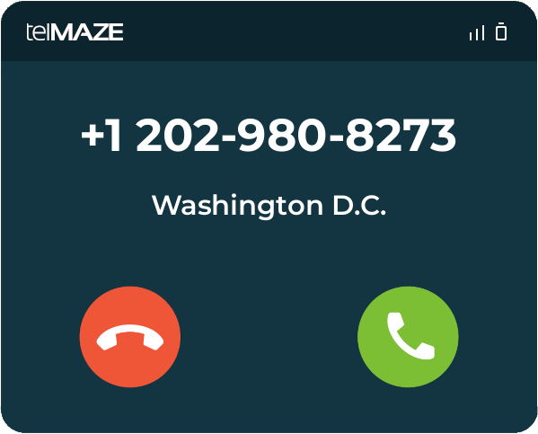 Who is 2029808273 / (202) 980-8273 from Washington D.C. - telMAZE