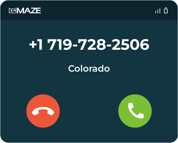 Who is 7197282506 / (719) 728-2506 from Colorado - telMAZE