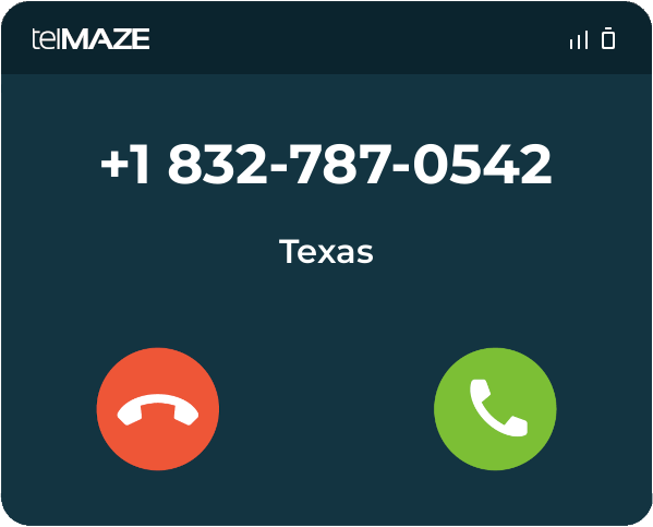 Who is 8327870542 / (832) 787-0542 from Texas - telMAZE